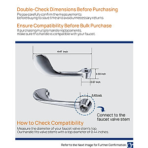 Commercial Faucet Handle Replacement Sink Faucet Wrist Blade Handles 4-inch Hot/Cold Faucet Wrist Handle Kit Heavy Duty Commercial Kitchen Faucet Handles Suitable for Restaurant,School,Hospital