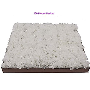 Floral Home Silk Carnation Picks | Artificial Flower Heads for Weddings, Decorations, DIY Decor and More (3.5" White Carnation Heads, 5" Stems), Pack of 100