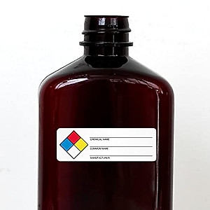 SmartSign Roll of 500 NFPA Paper Mini Labels with Chemical Name, Hazard Labels in Dispenser Box | 1" x 3" Matte Paper, Write-On