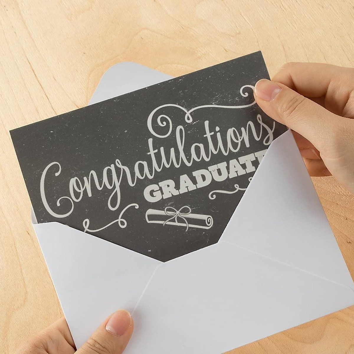 Best Paper Greetings 60 Pack Blank Graduation Thank You Cards with Envelopes, 6 Assorted Designs, Black and White (4 x 6 in)