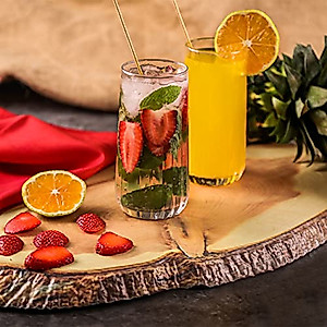 Ribbed Glassware Set of 6, Ribbed Glass Cups 12 oz, Ribbed Glasses, Fluted Glassware, Ribbed Drinking Glasses, Ribbed Glassware for Whiskey, Cocktail, Beer, Iced Coffee Tea Smoothie (12oz/360cc)