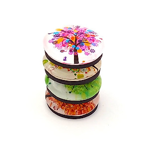 Vafon 16pcs Beautiful Glass Refrigerator Magnets Fridge Stickers Funny for Office Cabinets Whiteboards Tree of Life Decorative Photo Abstract