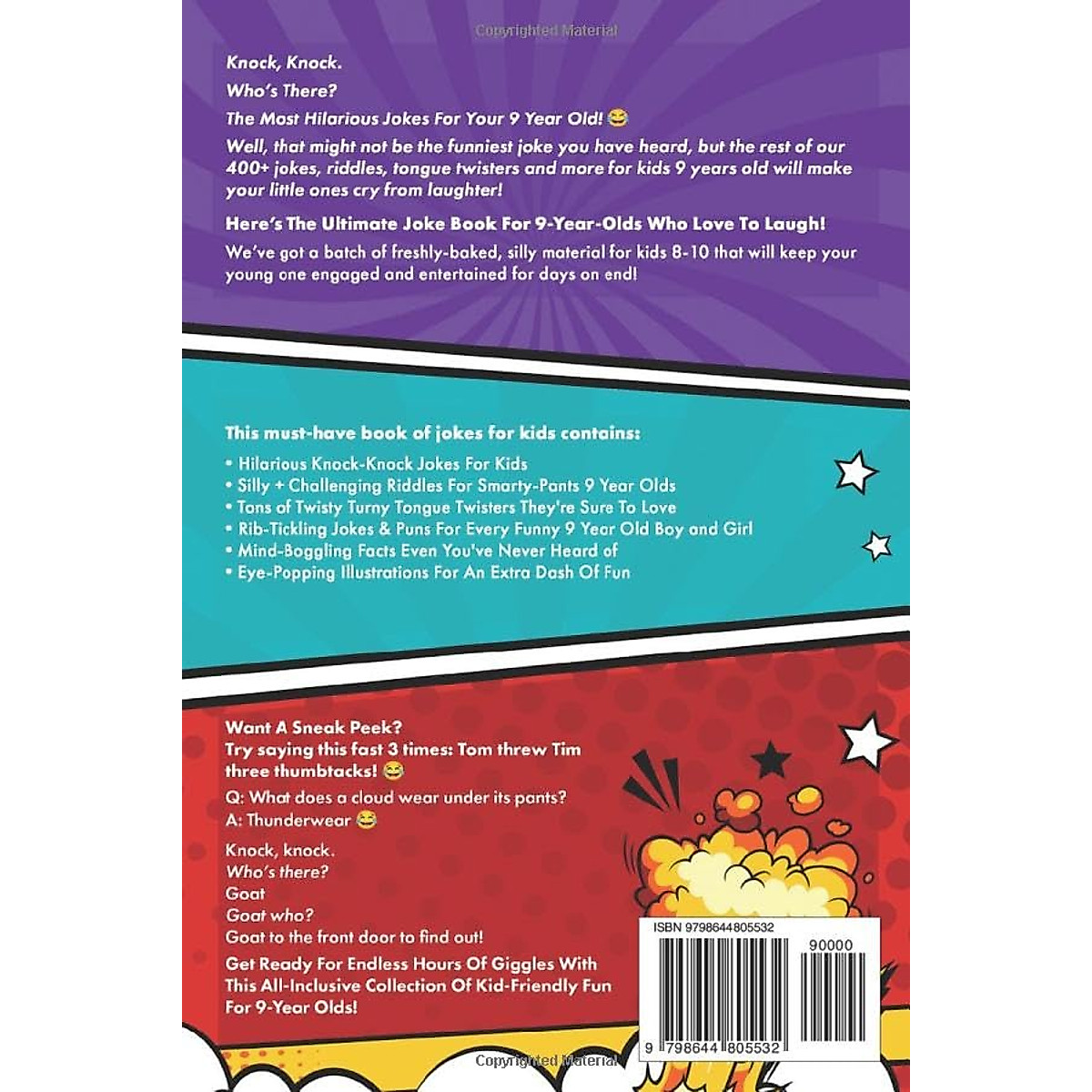 Hilarious Jokes For 9 Year Old Kids: An Awesome LOL Gag Book For Tween Boys and Girls Filled With Tons of Tongue Twisters, Rib Ticklers, Side Splitters, and Knock Knocks (Hilarious Jokes for Kids)
