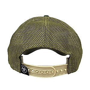 ARIAT Women's Baseball Logo Mesh Flag Cork Patch Camo Cap, Green, One Size