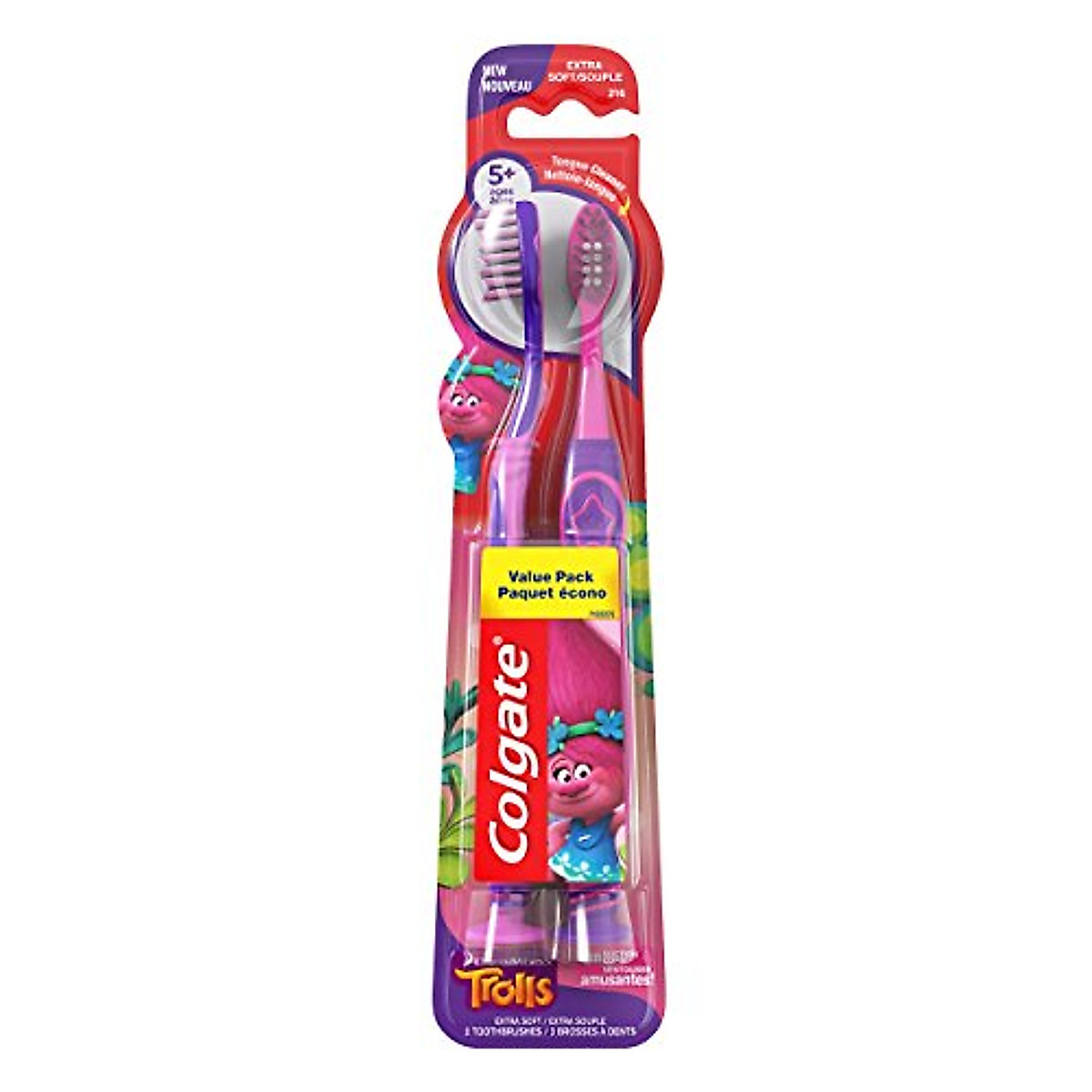 Colgate Kids Toothbrush, Trolls Value Pack, Extra Soft, 2 Count
