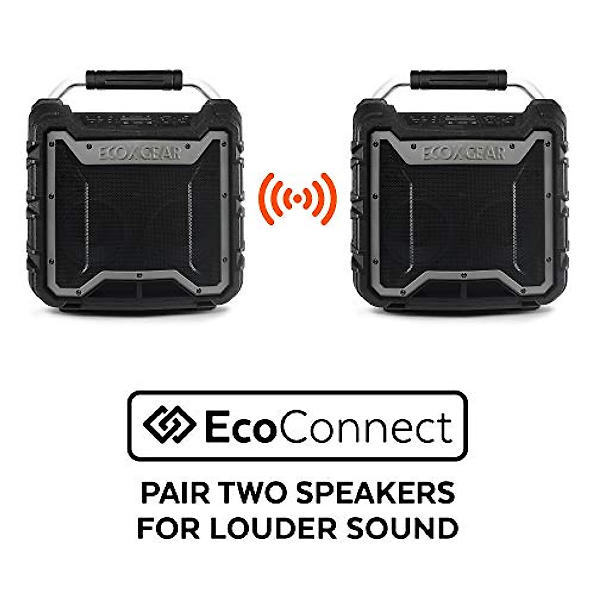 ECOXGEAR EcoTrek GDI-EXTRK210 Rugged Waterproof Floating Portable Bluetooth Wireless 100 Watt Stereo Smart Speaker and PA System (Gray)