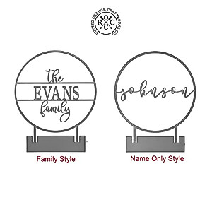 ROCC RUSTED ORANGE CRAFTWORKS CO. Anderson Tabletop or Shelf Personalized Name Sign - freestanding personalized family name sign last name signs for home decor custom name sign standing (12 inch Family Name)