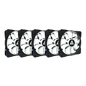 Apevia 512S-WB 120mm 4pin Molex & 3pin Motherboard Black/White Case Fan (5-pk)