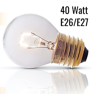 Oven Light Bulbs – 40 Watt Appliance Replacement Bulbs for Oven, Stove, Refrigerator, Microwave. High Temp G45 E26/E27 Socket. Standard Lead-Free Base - 400 Lumens – Warm White. 4 Pack