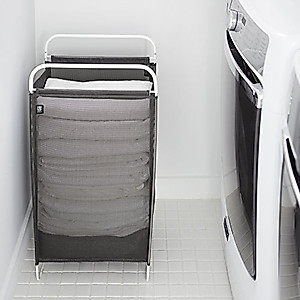 Umbra Cinch Laundry Hamper, Gray, White