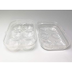 JAMOR 6 Grid Egg Storage Box Refrigerator Crisper Egg Protection Box Portable Egg Carriage Container For Camping Picnic Essential (White)