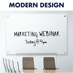 Quartet Non-Magnetic Glass Dry Erase White Board, 6' x 4' Whiteboard, Infinity Frameless Mounting, White Surface (G7248NMW)