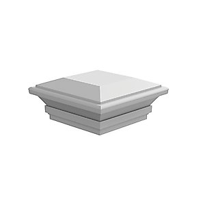 Barrette Outdoor Living 73019233 Contemporary Top Vinyl Rail Post Cap, White
