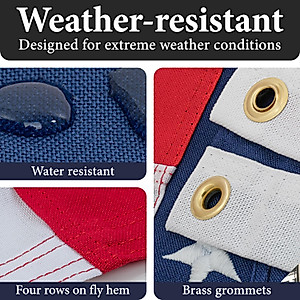 American Flags for Outside 3x5-100% MADE IN THE USA -Indestructible Durable Outdoor Heavy Duty Spun Polyester -US Flags 3x5 Outdoor -American Flag Sewn Stripes and Embroidered Stars - FMAA Certified