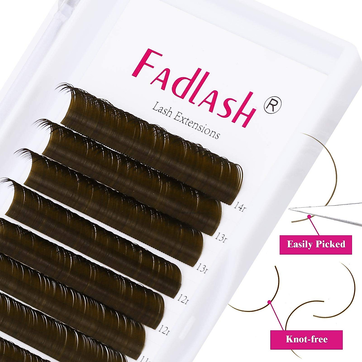 Eyelash Extensions D Curl Individual Lashes 0.15 Mixed Tray 8-14mm Brown Lash Extensions Supplies Classic Eyelashes Professional Salon Use (0.15-D, 8-14mm Mix)