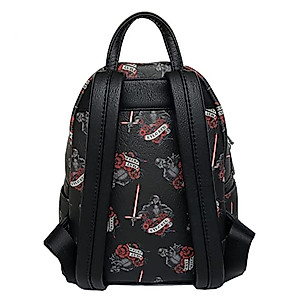 Loungefly Star Wars Kylo Ren Roses Tattoo All Over Print Womens Double Strap Shoulder Bag Purse