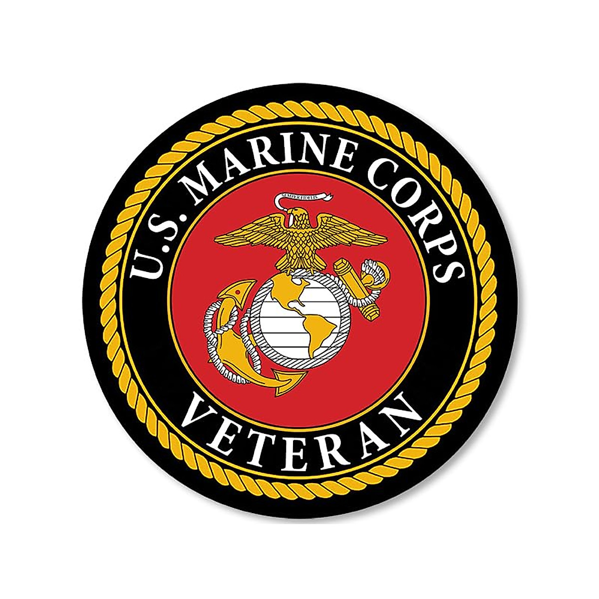 Magnetic Round United States Marine Corps Veteran Magnet (US Vet Outdoor for Cars, Fridges, and Trucks (3 inch) USMC Licensed