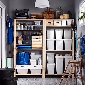 I-K-E-A 2x HÅLLBAR Bin with Lid, Light Gray 6 Gallons