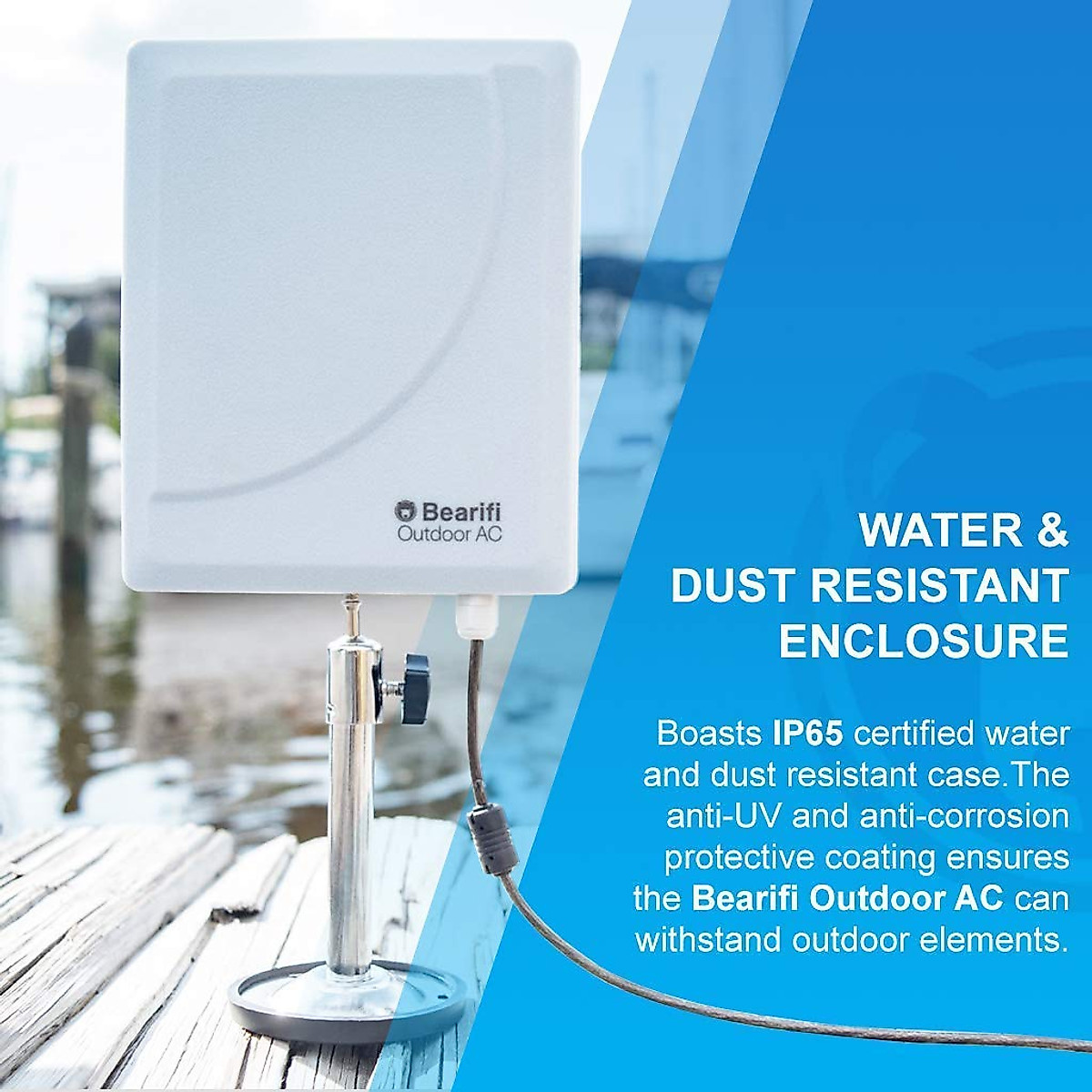 Bearifi BearExtender Outdoor AC 802.11ac Dual Band 2.4/5 GHz High Power USB Wi-Fi Extender Antenna PCs