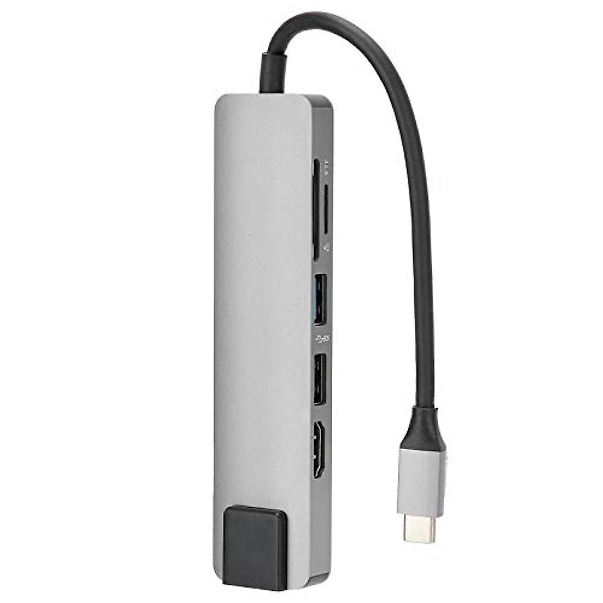 HUB Multifunction USB 3.0 Type‑C HDMI RJ45 Display Adapter Gray Compatible with OS X/Windows for Office and Entertainment