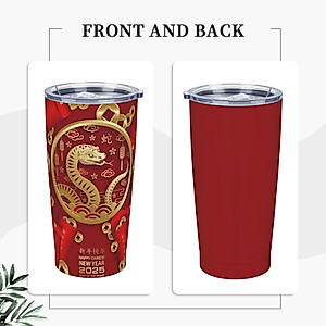 Bxkens Year Of The Snake 2025 Happy Chinese New Year 2025 Tumblers Stainless Steel Mugs 20 Oz Double Wall Insulated Coffee Cup Travel Mug For Gym Outdoor Women Men