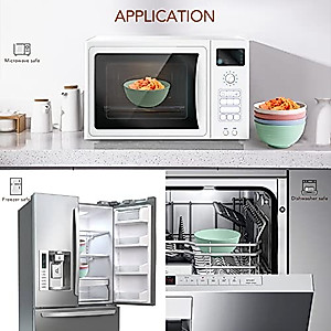 greenandlife Lightweight & Unbreakable Wheat Straw Bowl - Noodle Fruit Soup Bowl Rice Bowls Dishwasher Microwave Safe Cereal Bowl sets 4pcs