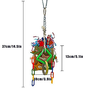 GILYGI Bird Lucky Bag Toys - Bird Foraging Bag with Array of Chewable Toys for Small and Medium Parrot Cockatiels Parakeets Conures Quakers Caiques Pionus Senegals