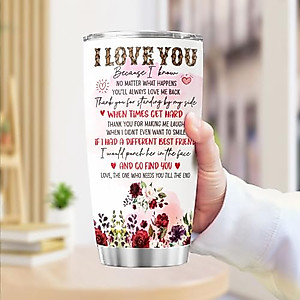 HUBUPU My Bestie Best Friend, Tumbler 20 Oz With Lid And Straw, Holiday and Christmas Gifts, Tumblers Women