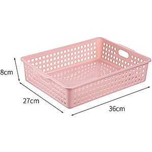Lawei 8 Pack Plastic Storage Baskets - Colorful Paper Organizer Baskets Plastic Shelf Bins with Handles, Classroom Office File Holder for Home Office School