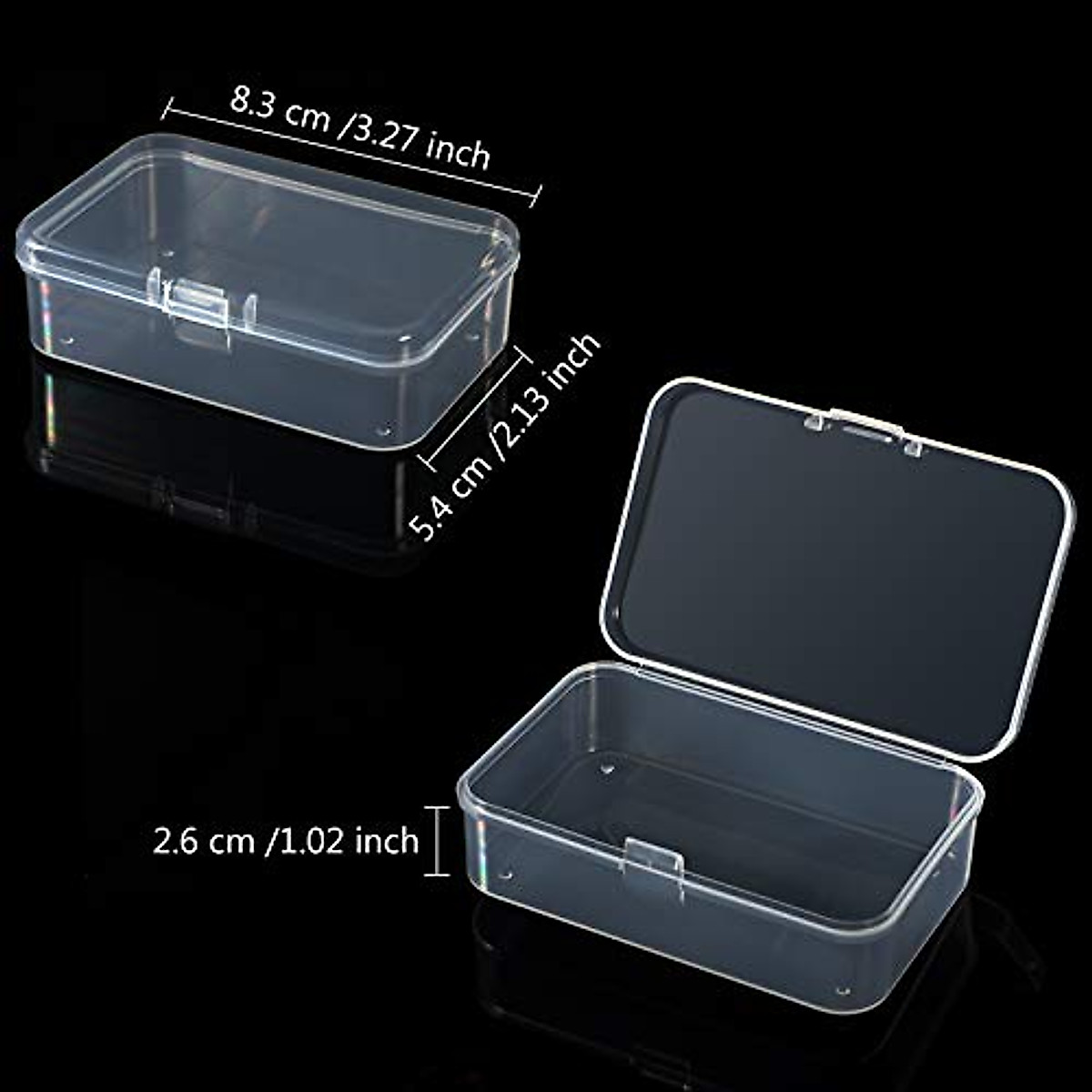 6 Pieces Mini Plastic Clear Beads Storage Containers Box for Collecting Small Items, Beads, Jewelry, Business Cards, Game Pieces, Crafts (3.27 x 2.13 x 1.02 Inch)