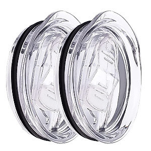 Compatible with Yeti Lids 30 oz Replacement Lid, Ozark Trail, Old Style Rtic and More Splash Resistant Lids Spill Proof Tumbler Lid Clear Cup Silicone Sliding Covers BPA Free(30OZ 2 Pack)