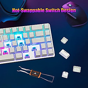 tieti 2.4GHz Wireless/Bluetooth/Mechanical Gaming Keyboard, Hot Swappable Keyboard with RGB Backlit, Full Keys Programmable, 4200mAh Battery, Cherry MX Red Switches