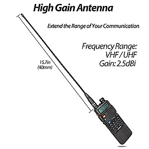 Ham Radio Walkie Talkie UV-5R Pro Dual Band Two Way Radio with one More 3800mAh Battery and Handheld Speaker Mic and Antenna and USB Programming Cable