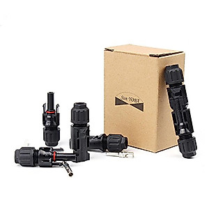 Sun YOBA 5 Pairs of Male/Female Solar Panel Double Seal Cable Connectors IP67 Waterproof Connector