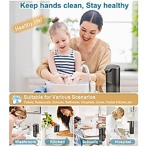 Cheftick Soap Dispenser, Automatic Foaming Soap Dispenser with 4 Adjustable Volume Control, Touchless Rechargeable Hands Free Auto Soap Dispenser for Kitchen, Bathroom, Hotel, Restaurant,13.5oz/ 400ml