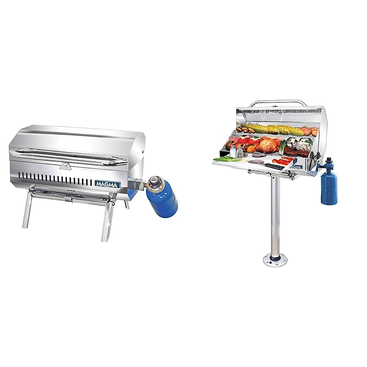 Magma Products Gas Grill, Double Locking Stowable Pedestal Mount