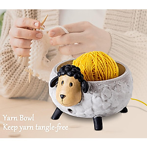 Sheep Yarn Bowls for Crocheting Resin Crochet Bowl Large Yarn Bowl for Knitting Durable Yarn Holder