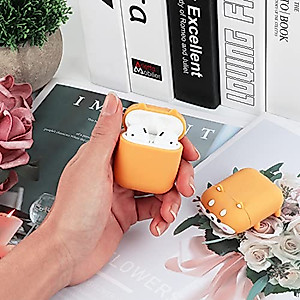 YONOCOSTA Cute Airpods Case, Airpods 2 Case, Corgi Dog Cool Funny 3D Animals Cartoon Puppy Shaped Full Protection Shockproof Soft Silicone Charging Case Cover Skin for Airpods 1st & 2nd Generation