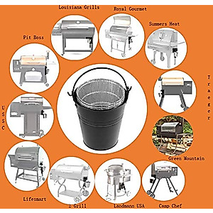 Drip Grease Bucket and 12-Pack Liners for Traeger 20/22/34 Series, Pit Boss etc Pellet Grill Smoker (Black 12)