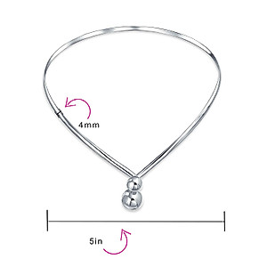 Geometric Choker V Shape Interlocking Balls Collar Statement Necklace For Women .925 Silver Sterling