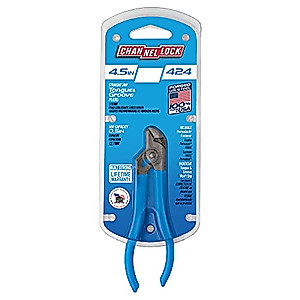 CHANNELLOCK 424 Straight Jaw Tongue & Groove Pliers, 4.5-inch | 1/2-inch Jaw Capacity | 3 Adjustments | Forged High-Carbon U.S. Steel | 90° Teeth Grip in Both Directions | Made in USA, Polished Steel