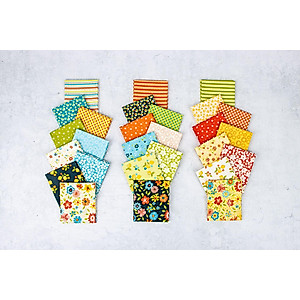 Sandy Gervais Here Comes The Sun 10"" Stacker 42 10-inch Squares Layer Cake Riley Blake 10-14810-42, Assorted