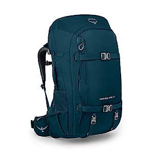 Osprey Fairview Trek 50 Women's Travel and Backpacking Backpack, Night Jungle Blue