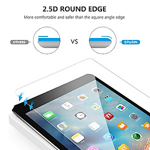 SPARIN 2 Pack Screen Protector for iPad 6th 5th Generation/iPad Air 2 9.7 inch, Tempered Glass Compatible with Apple Pencil