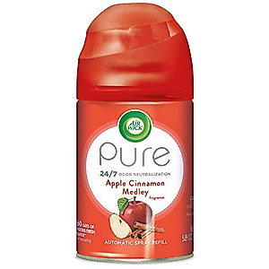 Air Wick Pure Freshmatic Refill Automatic Spray, Apple Cinnamon Medley, 1ct, Air Freshener, Essential Oil, Odor Neutralization, Packaging May Vary
