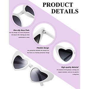 Xuhal 13 Pairs Valentines Day Heart Party Sunglass Bulk Bachelorette Glasses with DIY Letter Bead Pearl for Wedding Party(White)