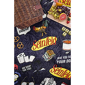 Northwest Seinfeld TV Show Master of Your Domain Logo Plush Throw Blanket 46' x 60'