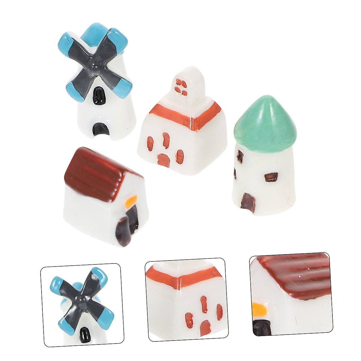 YARNOW 40 Pcs Micro Landscape House Bonsai Miniature Figurine Plant Pot Decor Miniature Garden Figurines Miniature Castle Figurine Mini Fairy House Accessories Mushroom Resin Rural Suite