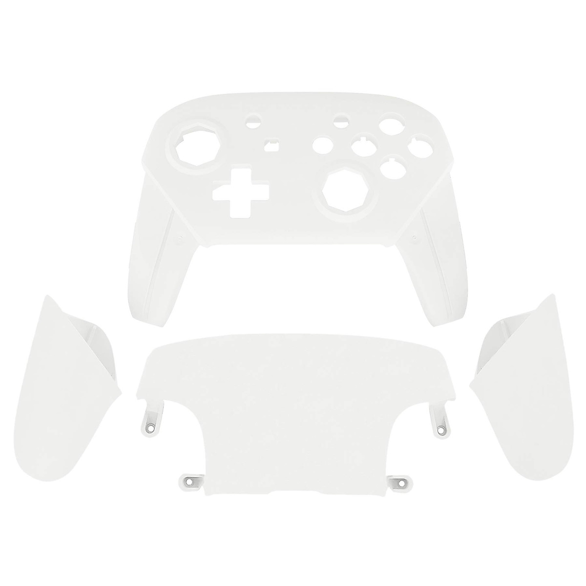 eXtremeRate White Octagonal Gated Sticks Faceplate Backplate Handles Cover, DIY Replacement Hand Grip Housing Shell for Nintendo Switch Pro Controller- Controller NOT Included