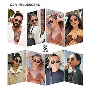 SOJOS Retro Rectangle Polarized Sunglasses for Women and Men,Vintage Narrow Square Womens Shades SJ1177 Gold Brown Grading